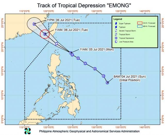 Tropical depression Emong might make landfall in Batanes before exiting ...