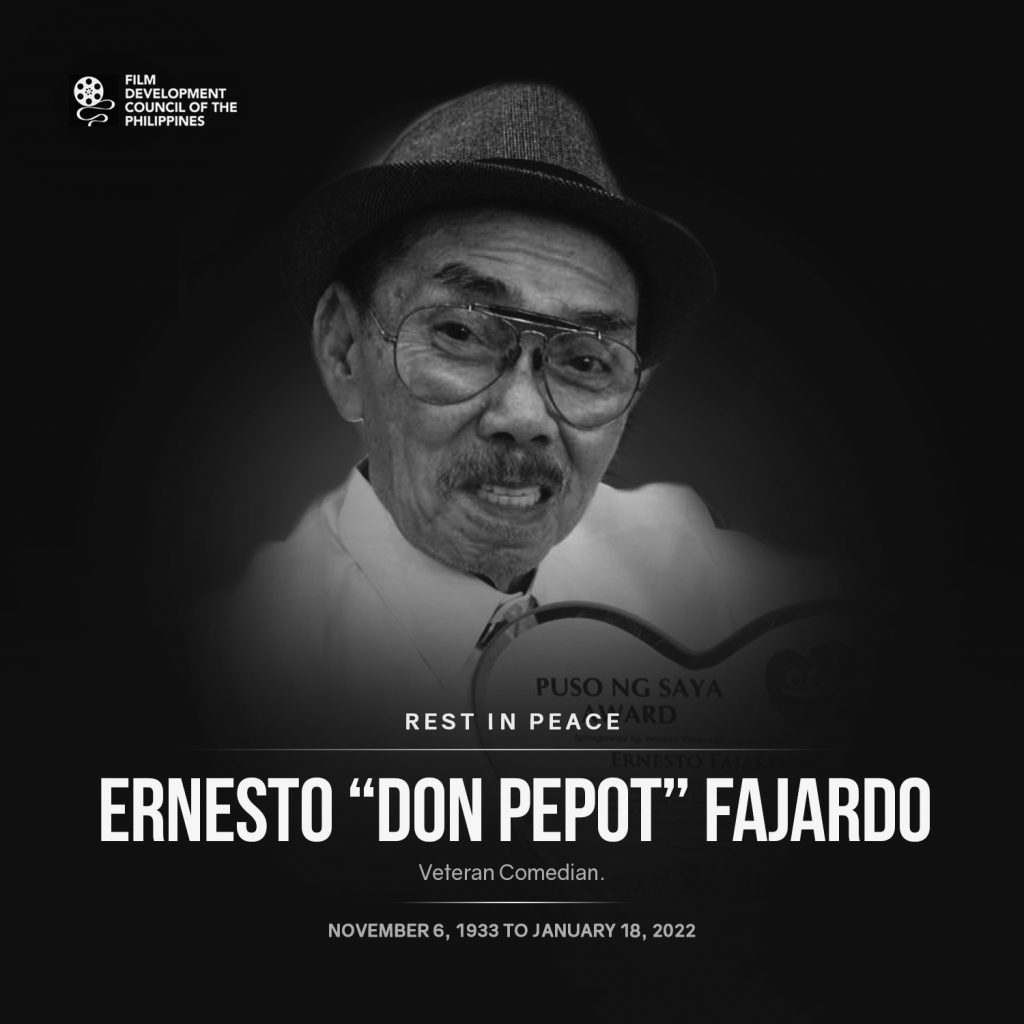 Veteran comedian Ernesto ‘Don Pepot’ Fajardo, 88 - BusinessWorld Online