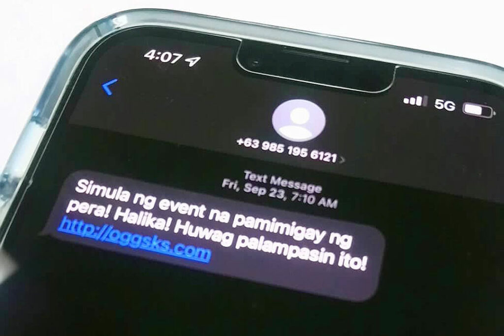 Panalo ka ng 1 million: The proliferation of text scams and breaches of ...