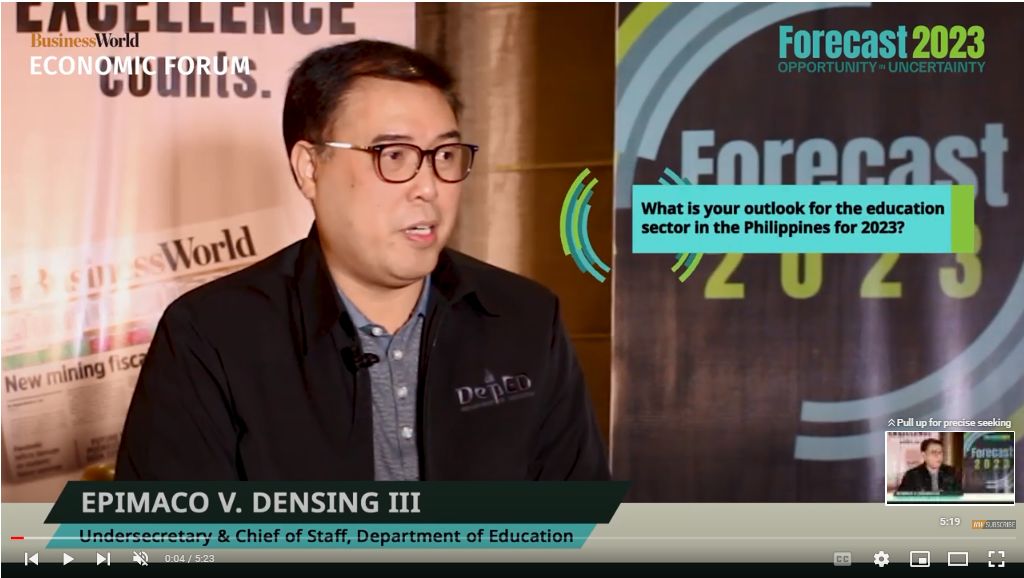 Epimaco V. Densing III shares his outlook for education sector for 2023 | BusinessWorld Economic ...