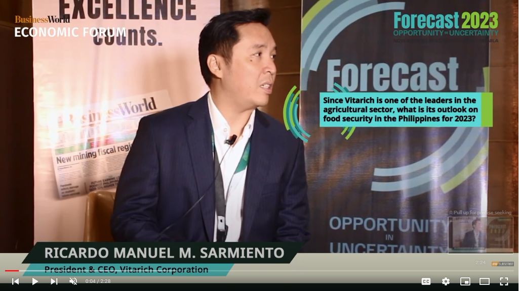 Ricardo Manuel M. Sarmiento on food security in the Philippines ...