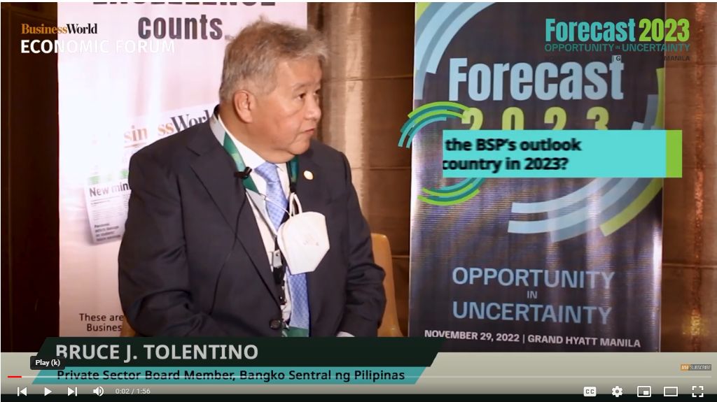 Bruce J. Tolentino's outlook for BSP in 2023 | BusinessWorld Economic ...