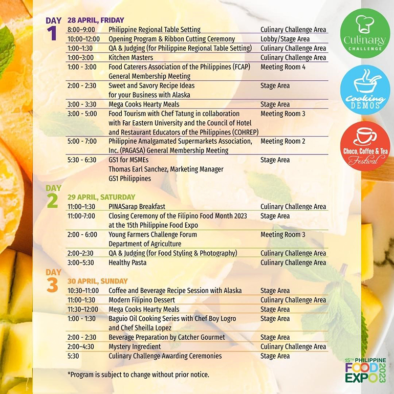 15th Philippine Food Expo: Bringing cooking, culture, and celebrity ...