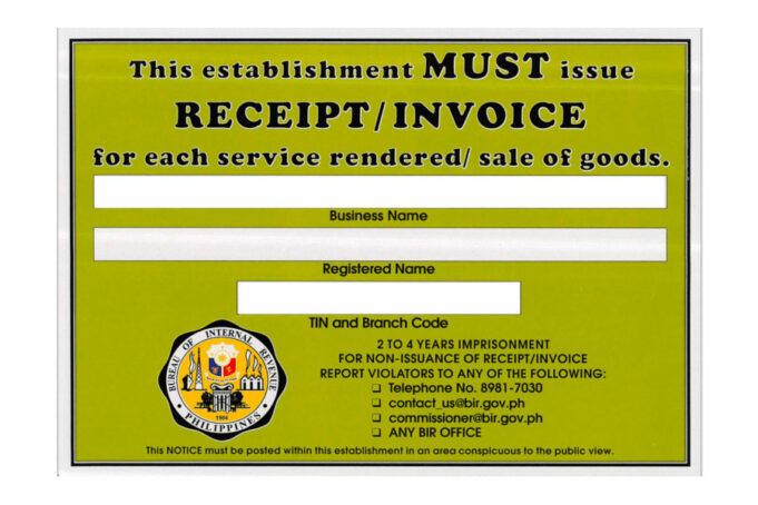 BIR extends deadline for posting of new-format receipt notice ...