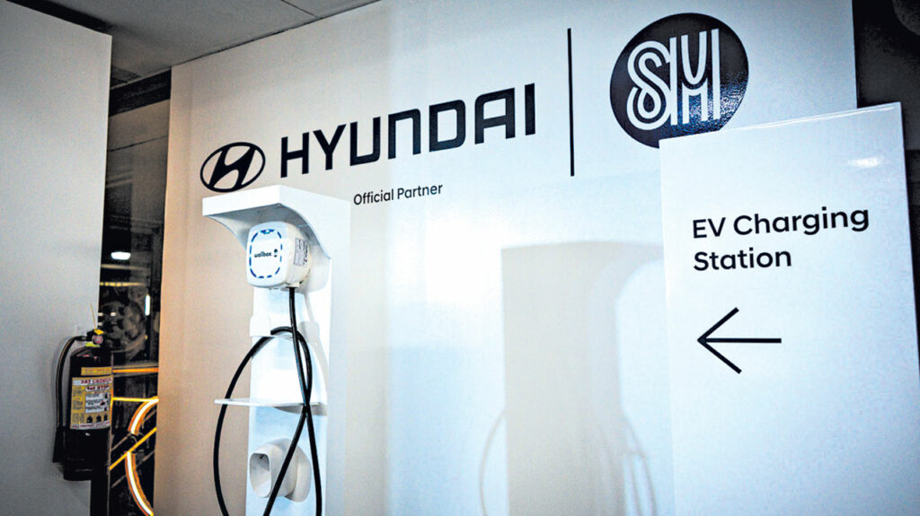 Hyundai-branded EV charging station at SM Mall of Asia - BusinessWorld Online