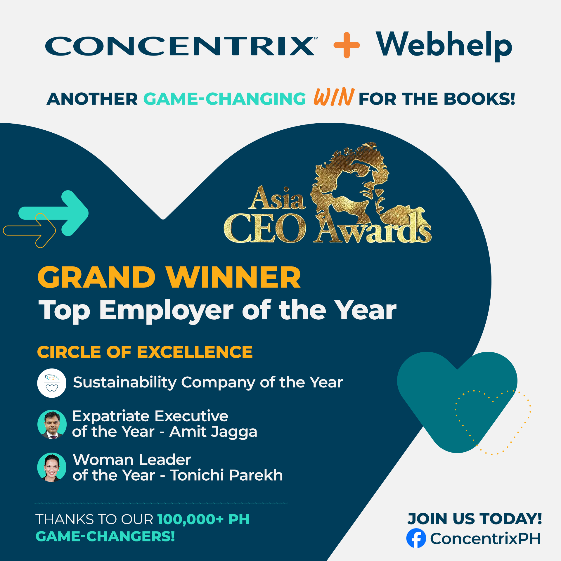 Concentrix + Webhelp is 2023 Asia CEO Top Employer of the Year Grand ...