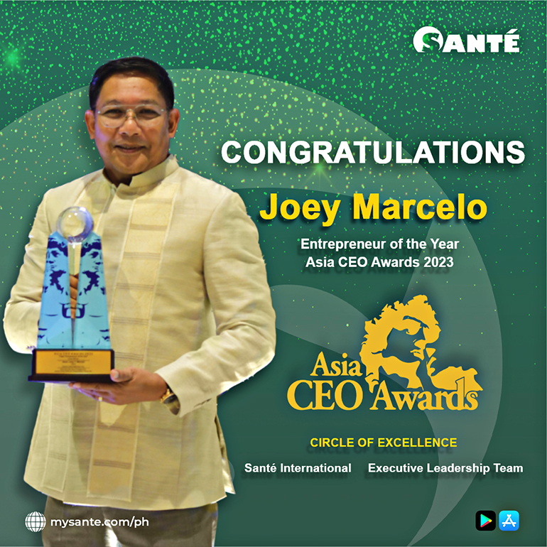 Santé CEO Joey Marcelo wins Entrepreneur of the Year at 14th Asia CEO ...