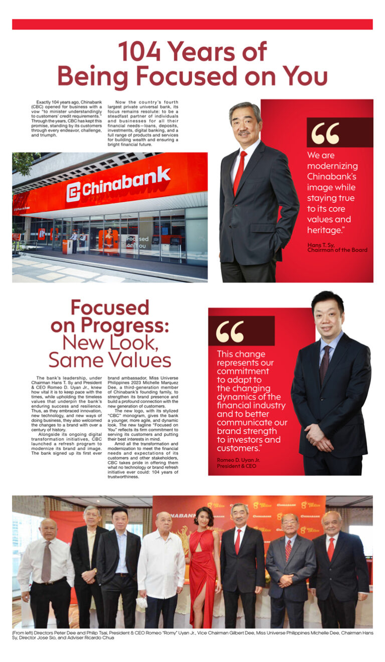 Chinabank marks 104 years of dedication to consumers - BusinessWorld Online